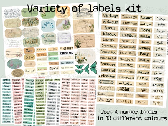 Labels Digital French English Words and Numbers Printable | Etsy