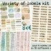 Labels Digital, French English Words and Numbers, Printable, Junk ...