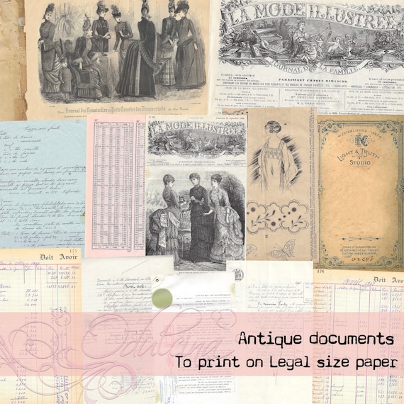 Legal Size Printable Vintage Documents & Legal Papers - Etsy