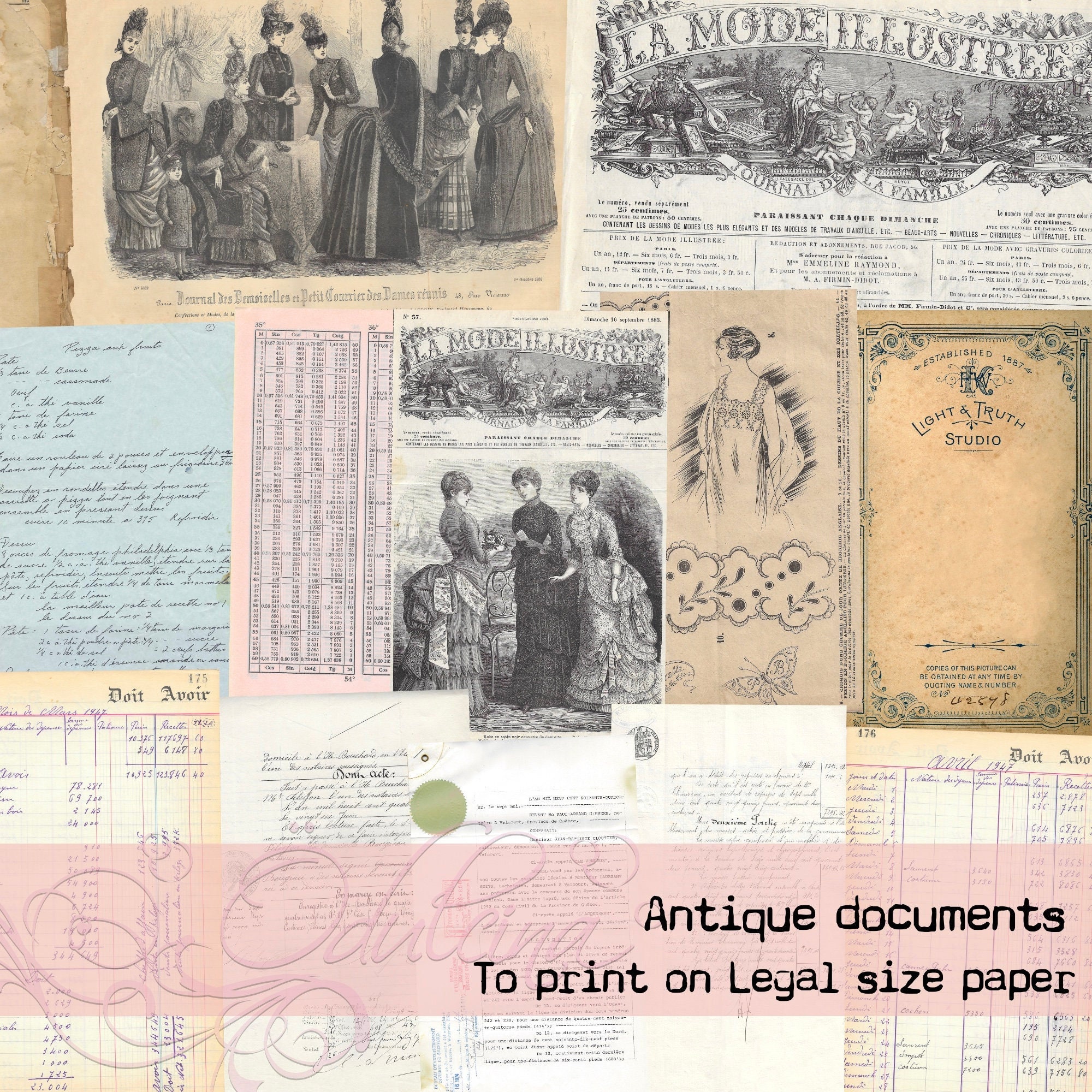 Legal Size Printable Vintage Documents & Legal Papers - Etsy