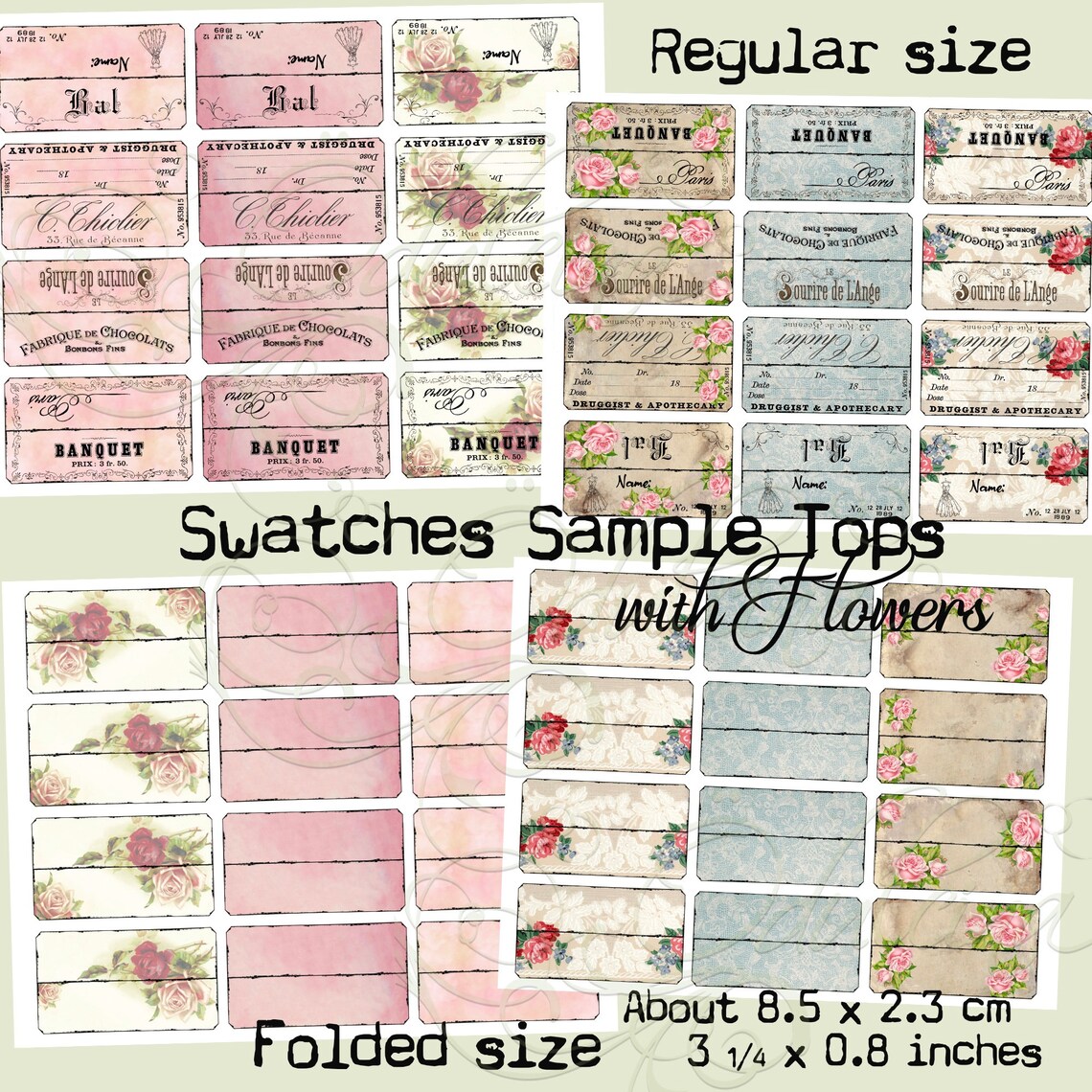 Swatches Sample Top Digital Set Printable for Junk Journal - Etsy