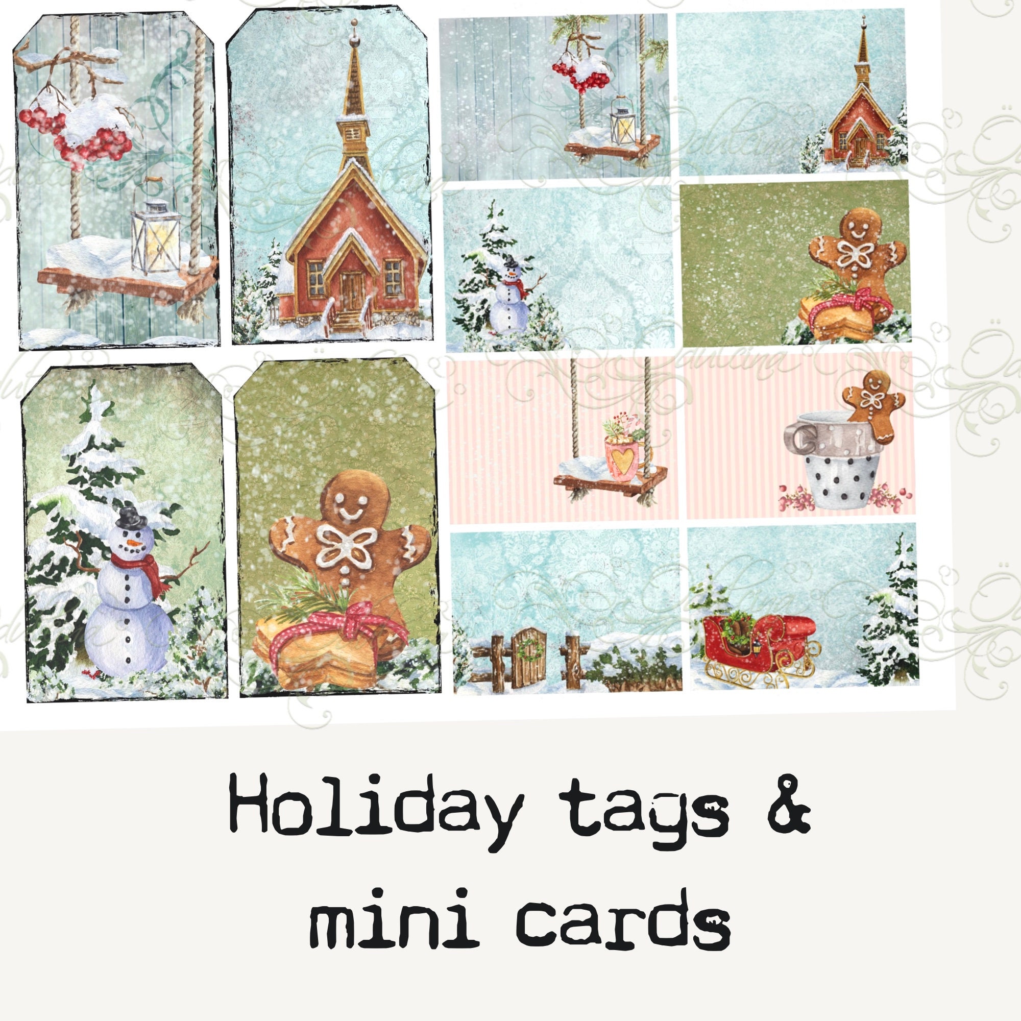 Holiday Season Tags, Printable, Mason Jar Design, Tag Creation, Junk ...
