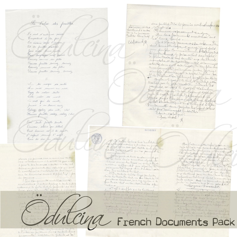 French Documents Pack Digital Kit Printable Digital - Etsy