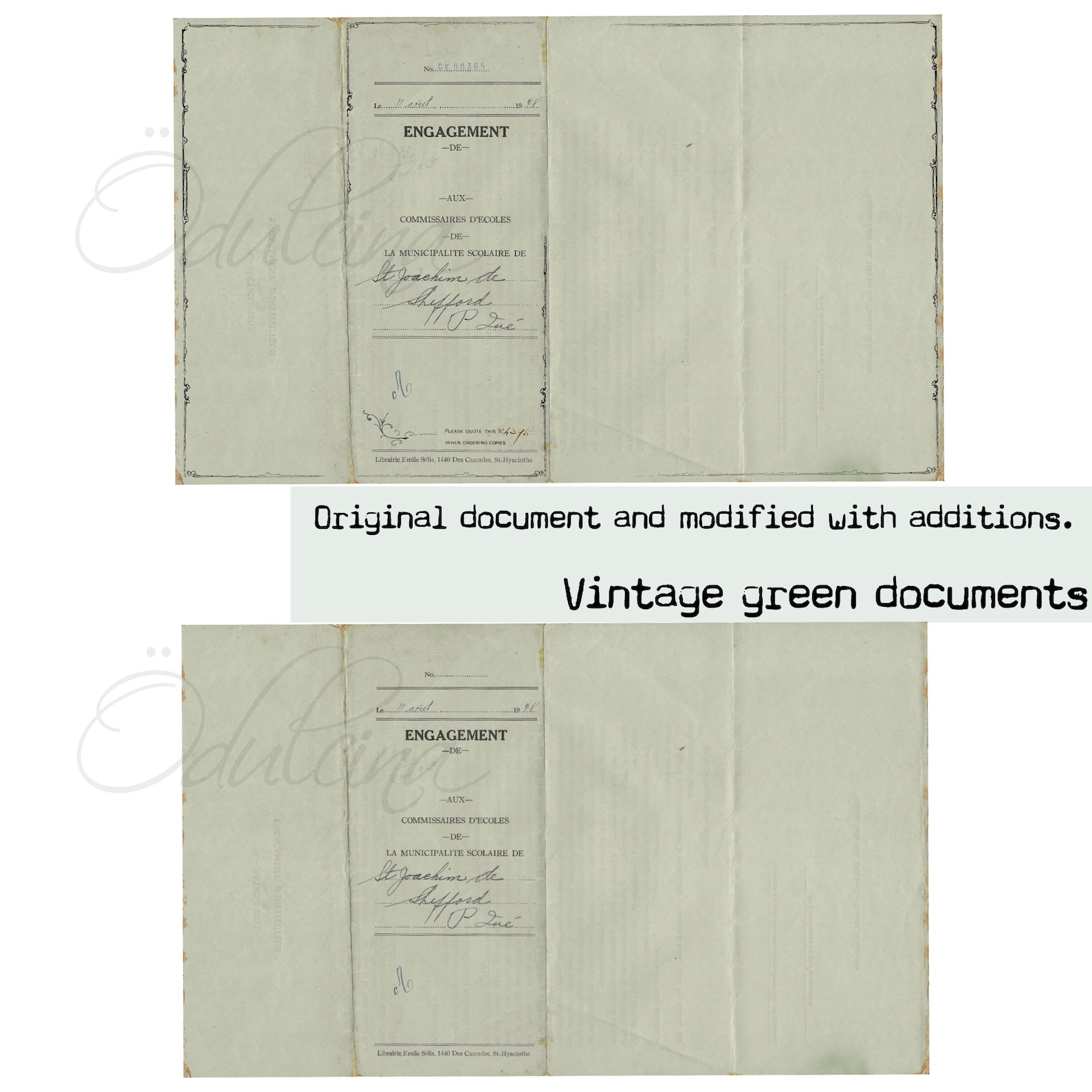 Legal Size Printable Vintage Reproduction Document of a - Etsy