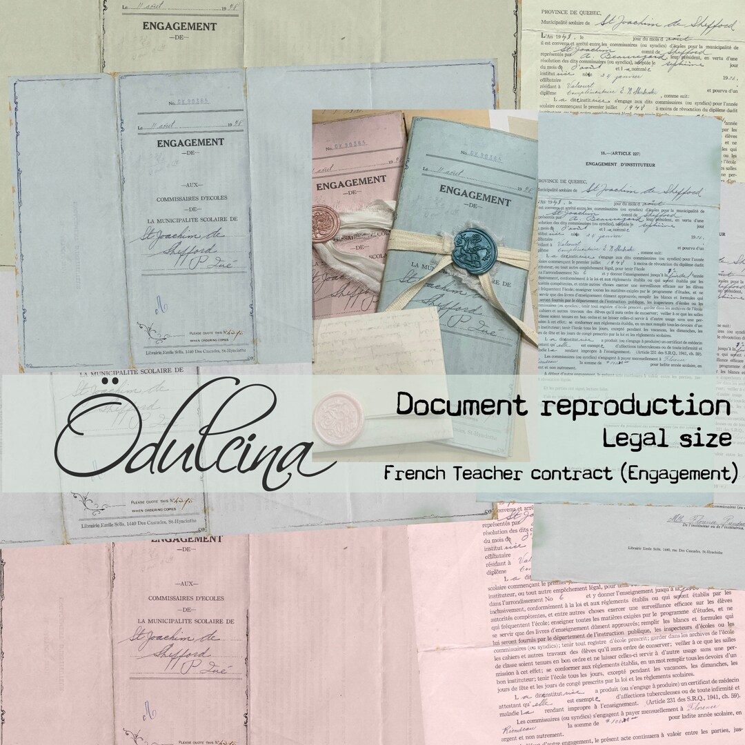 Legal Size Printable, Vintage Reproduction Document of a Teacher's ...