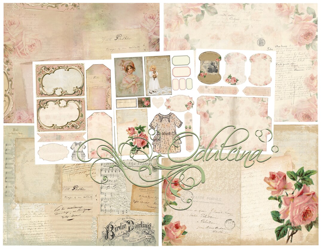 Shabby Victorian Roses, Digital Download - Antique Papers - Printable ...