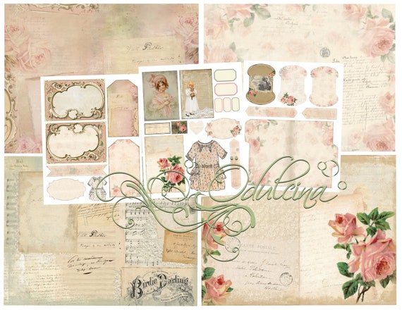 Shabby Victorian Roses Digital Download Antique Papers - Etsy