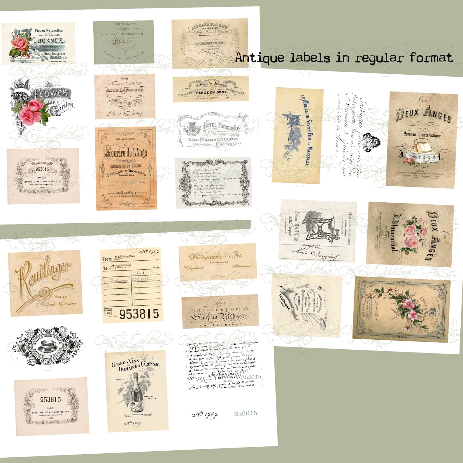 Antique Labels Digital Set Printable for Junk Journal - Etsy