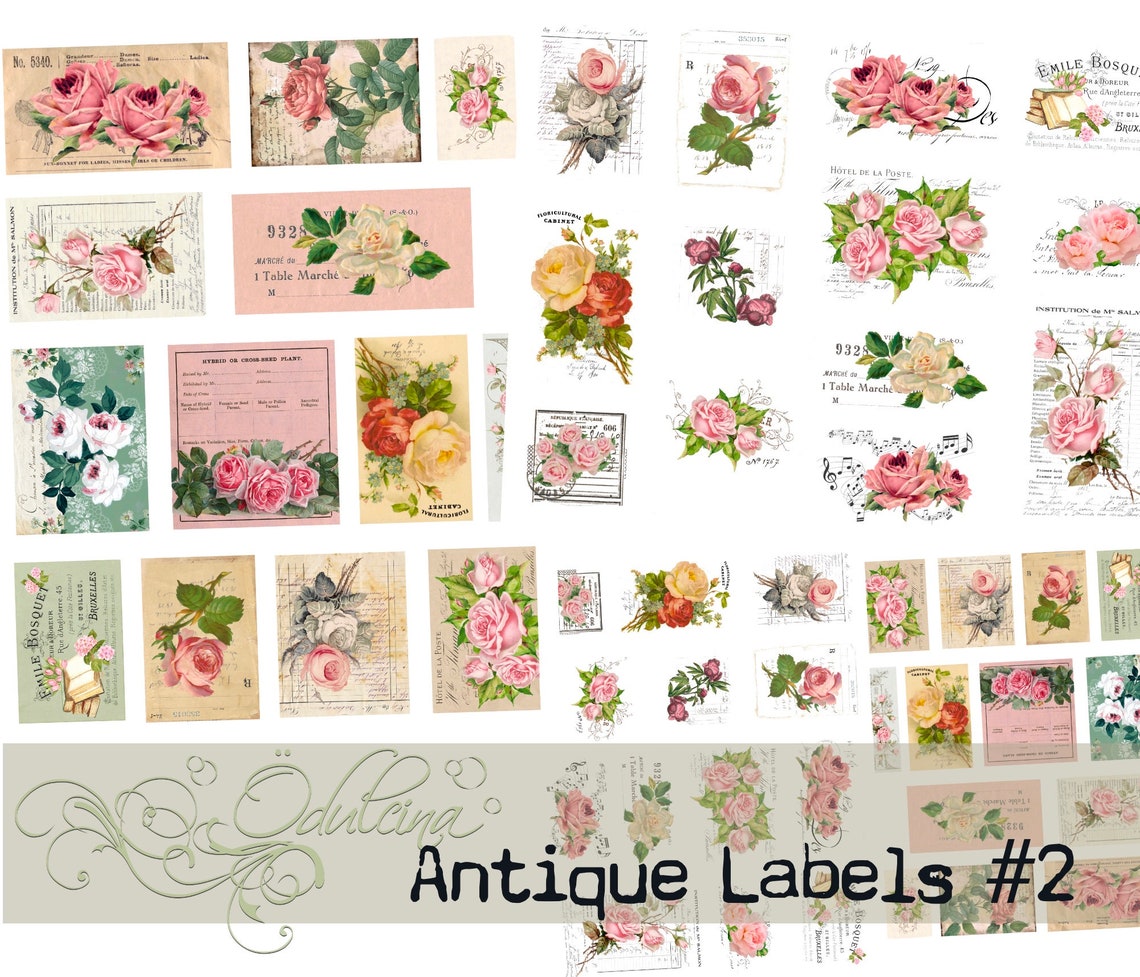 Antique Labels 2 Digital Set Printable for Junk Journal - Etsy