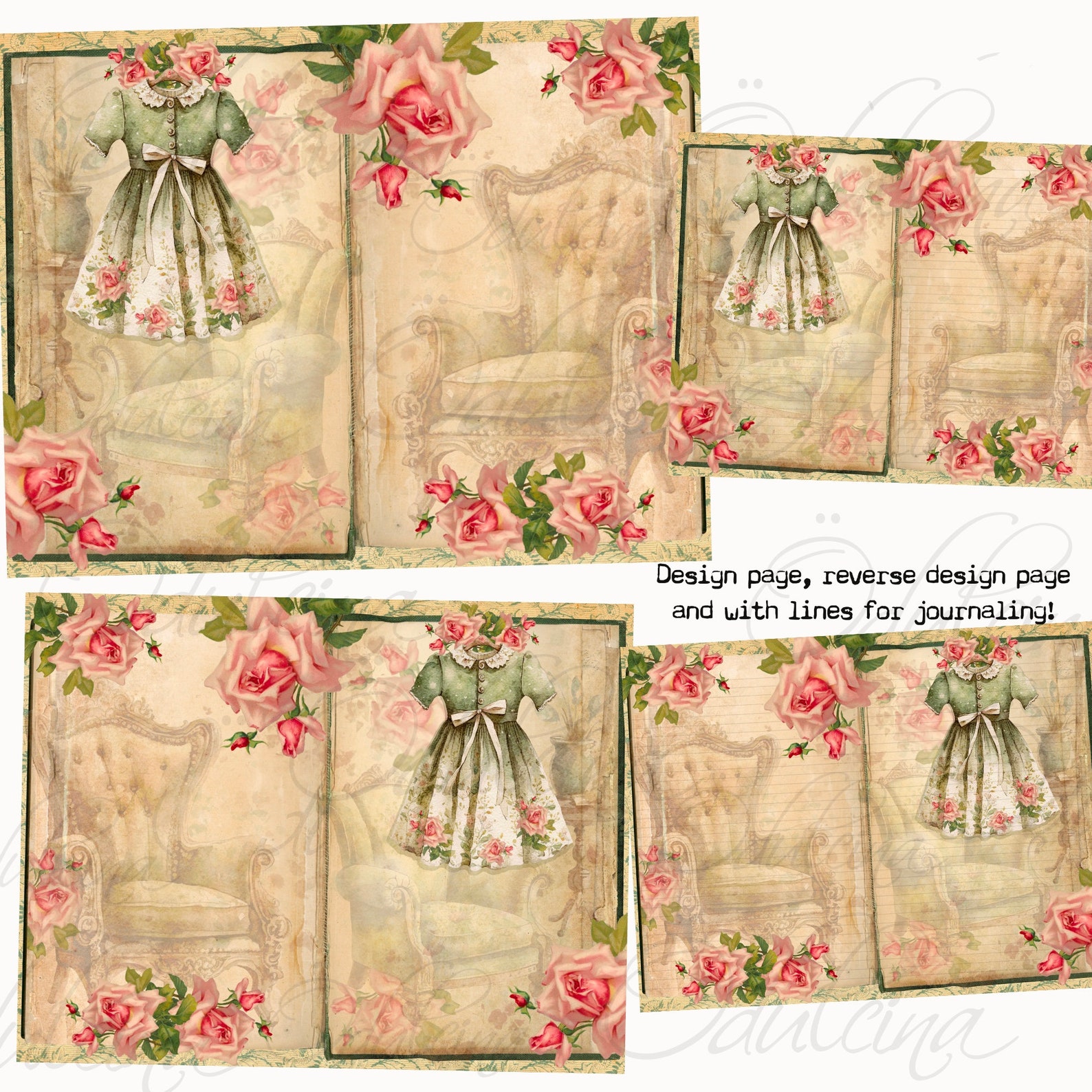 Dressing Room Pages to Create a Shabby Chic Junk Journal - Printable ...