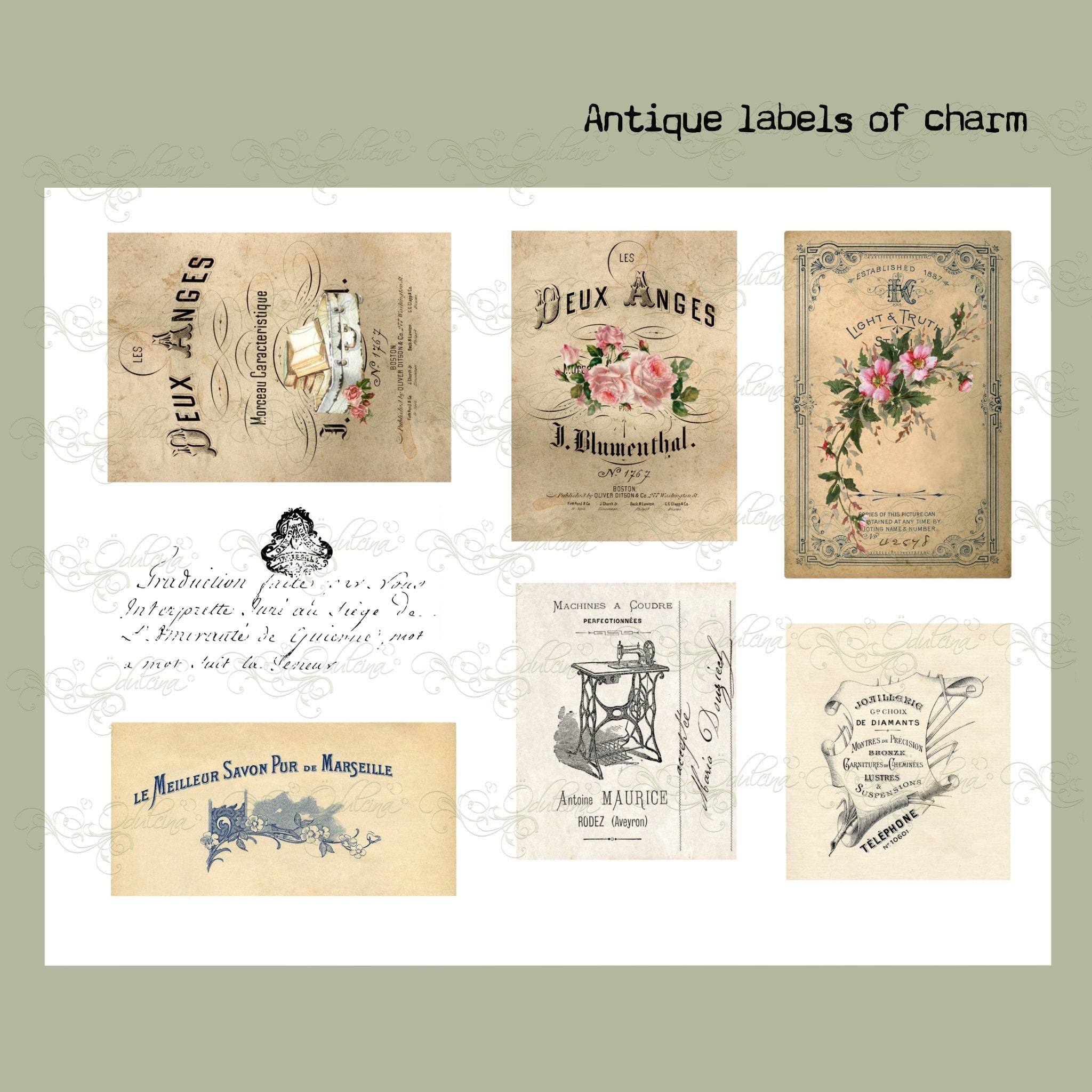 Antique Labels Digital Set Printable for Junk Journal - Etsy