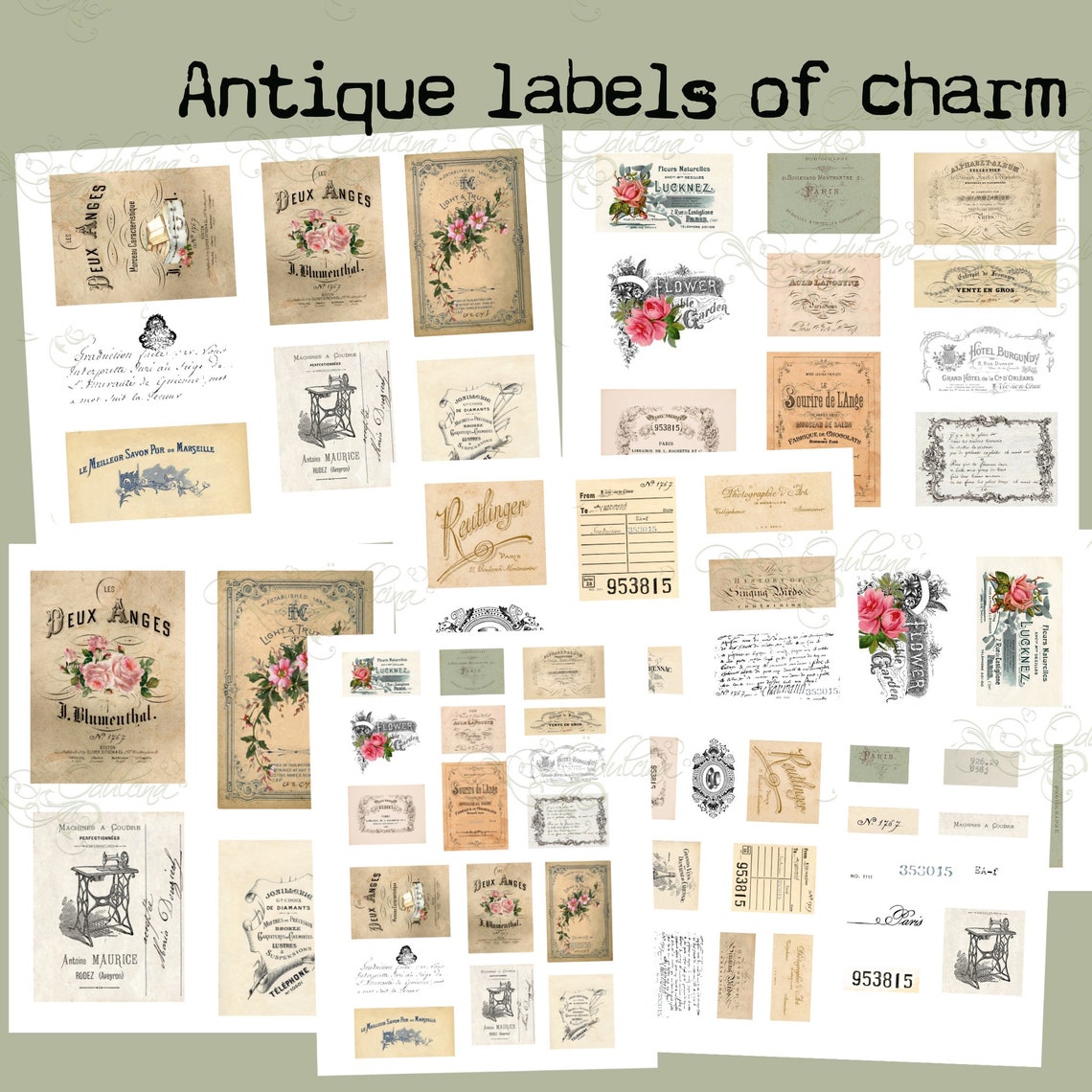 Antique Labels Digital Set Printable for Junk Journal - Etsy