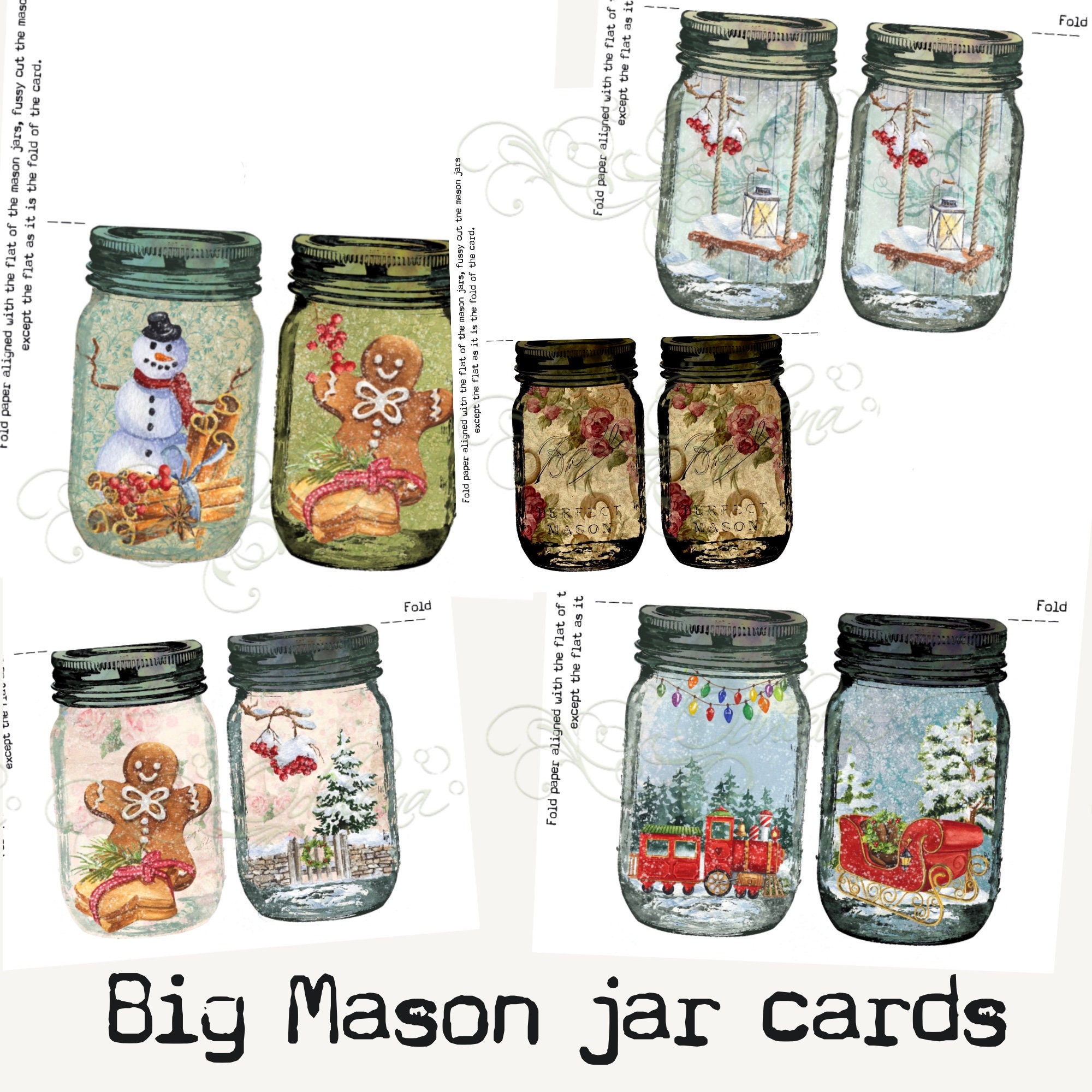 Holiday Season Tags Printable Mason Jar Design Tag - Etsy