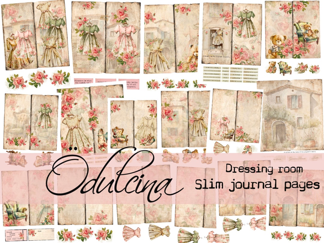 Dressing Room Slim Pages to Create a Slim Junk Journal With Decorations ...