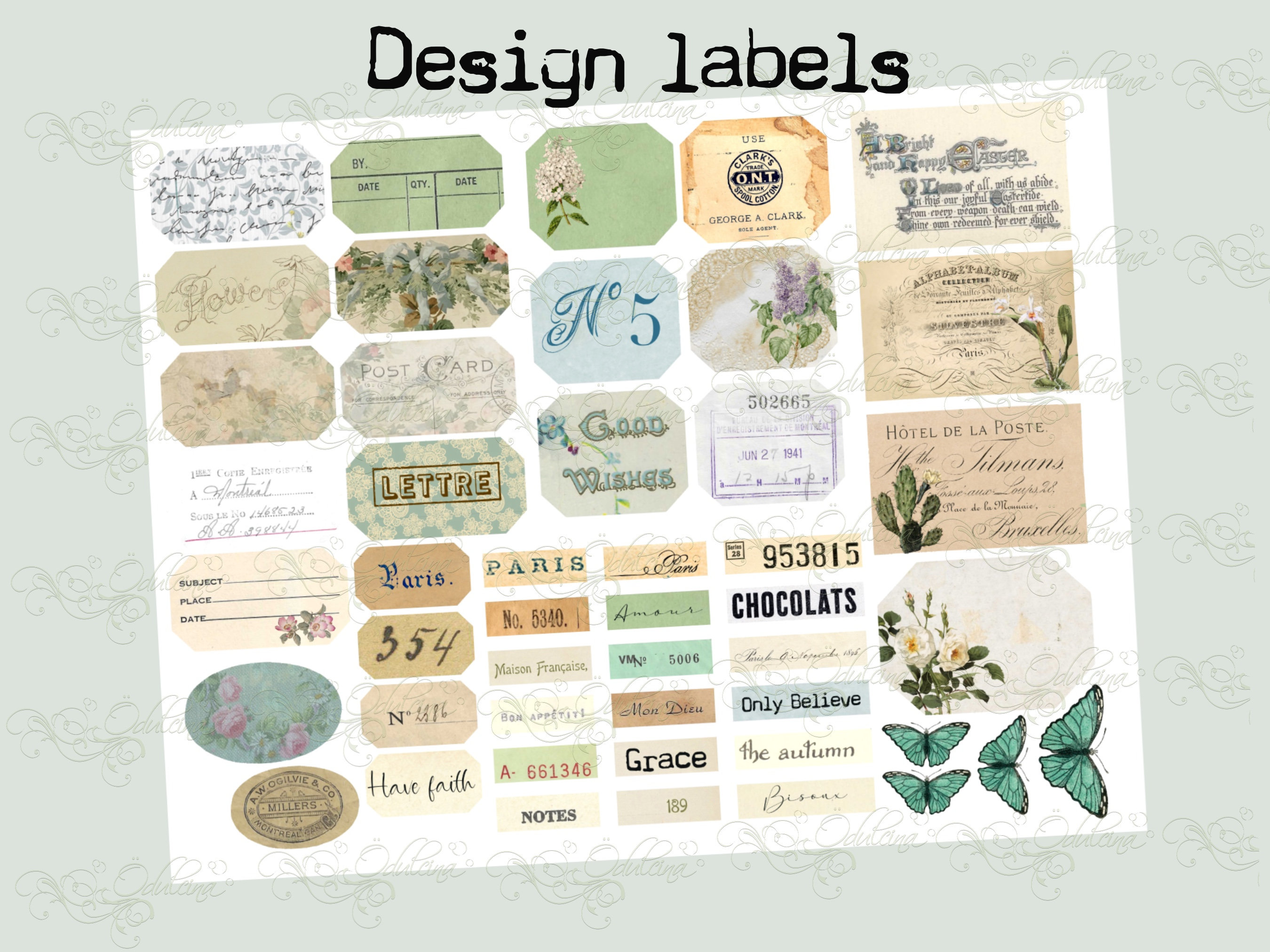 Labels Digital French English Words and Numbers Printable - Etsy