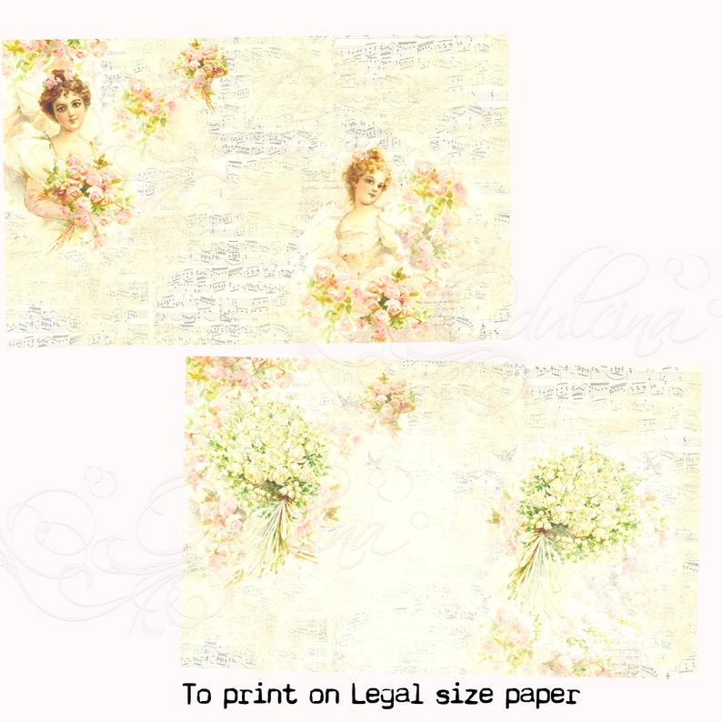 Legal Size Printable Design Papers Vintage Wallpaper - Etsy