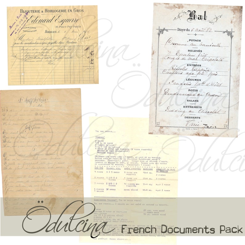 French Documents Pack Digital Kit Printable Digital - Etsy