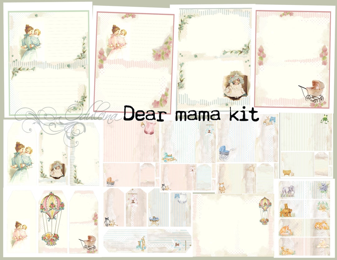 Dear Mama Kit, Printable, Digital Download, Junk Journal - Scrapbooking ...