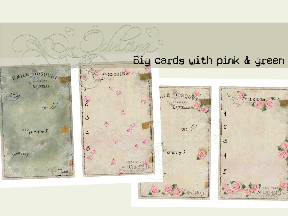 Sample & Inventory Cards Digital Set Printable for Junk - Etsy