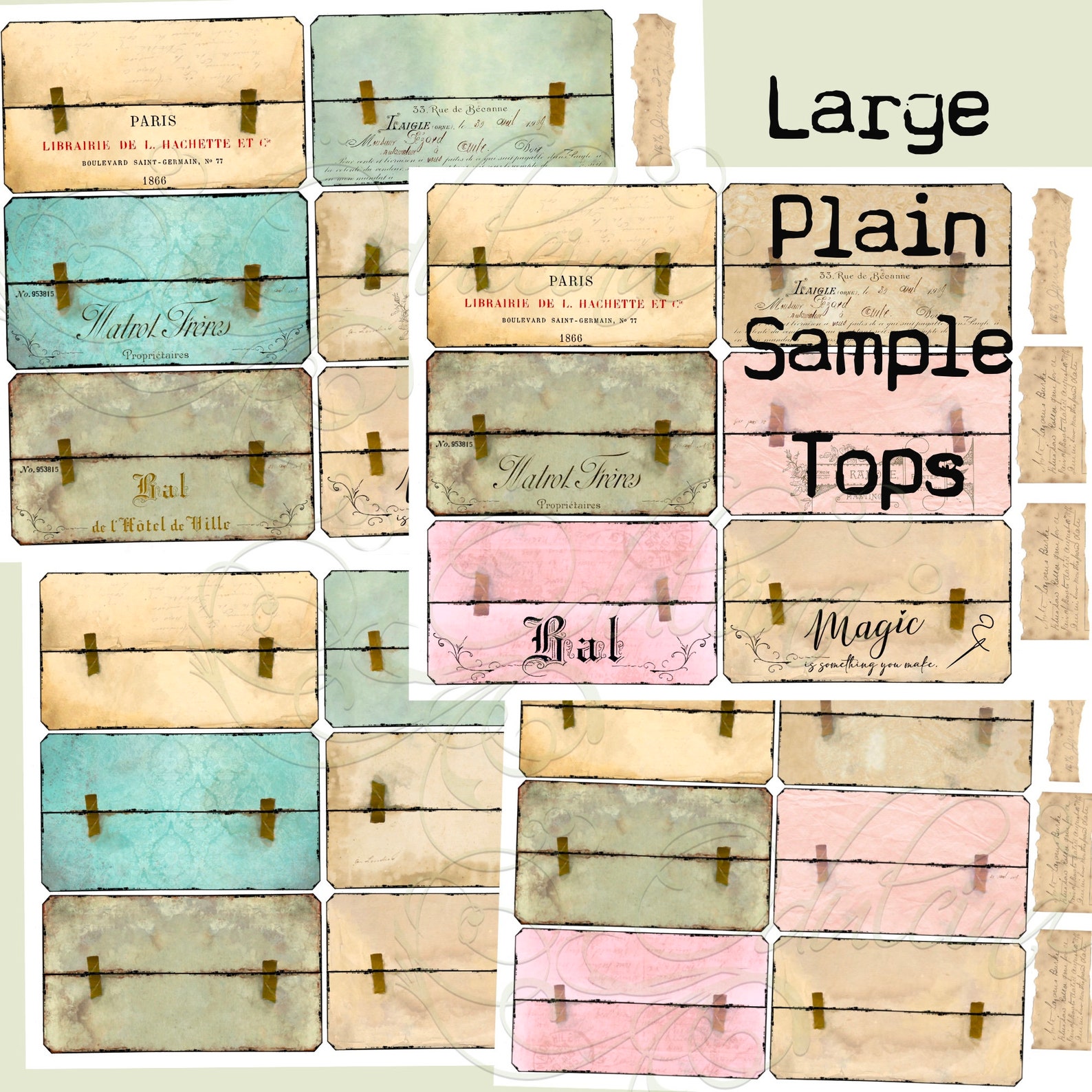 Swatches Sample Top Digital Set Printable for Junk Journal - Etsy