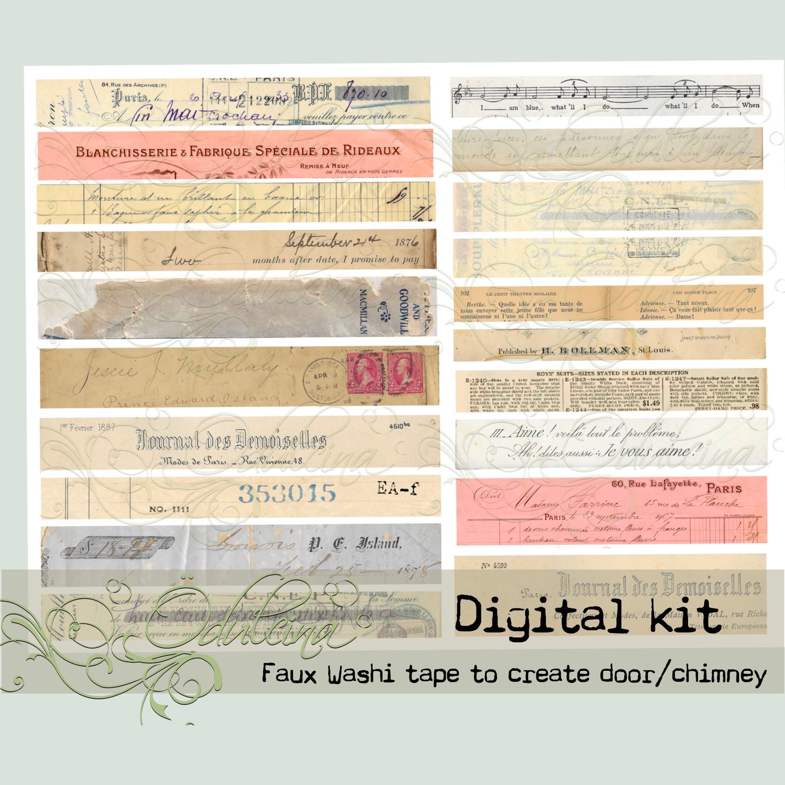Little House Ephemera Kit Printable Tag Creation Junk - Etsy