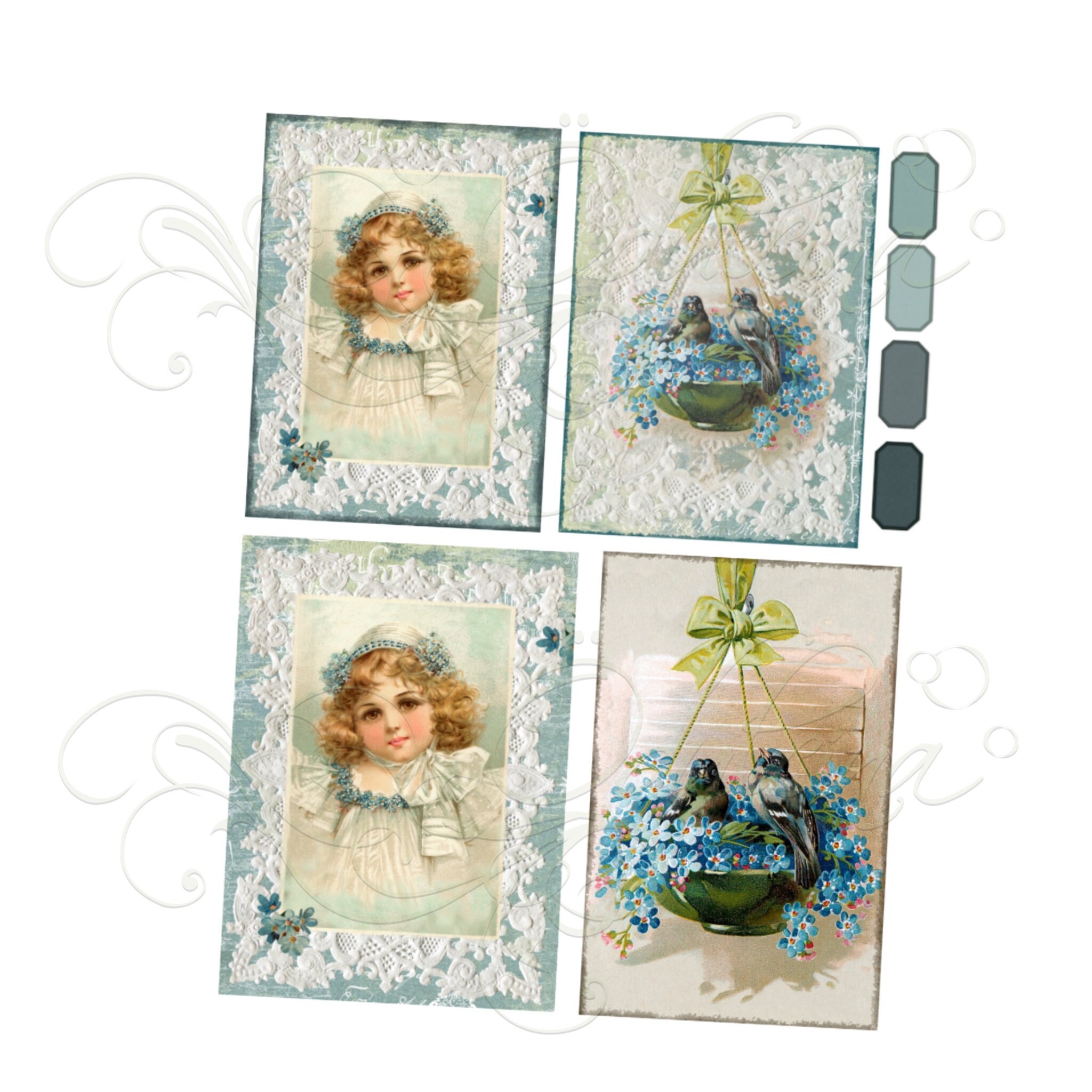 Forget Me Not Kit Digital Download Antique Papers | Etsy Canada