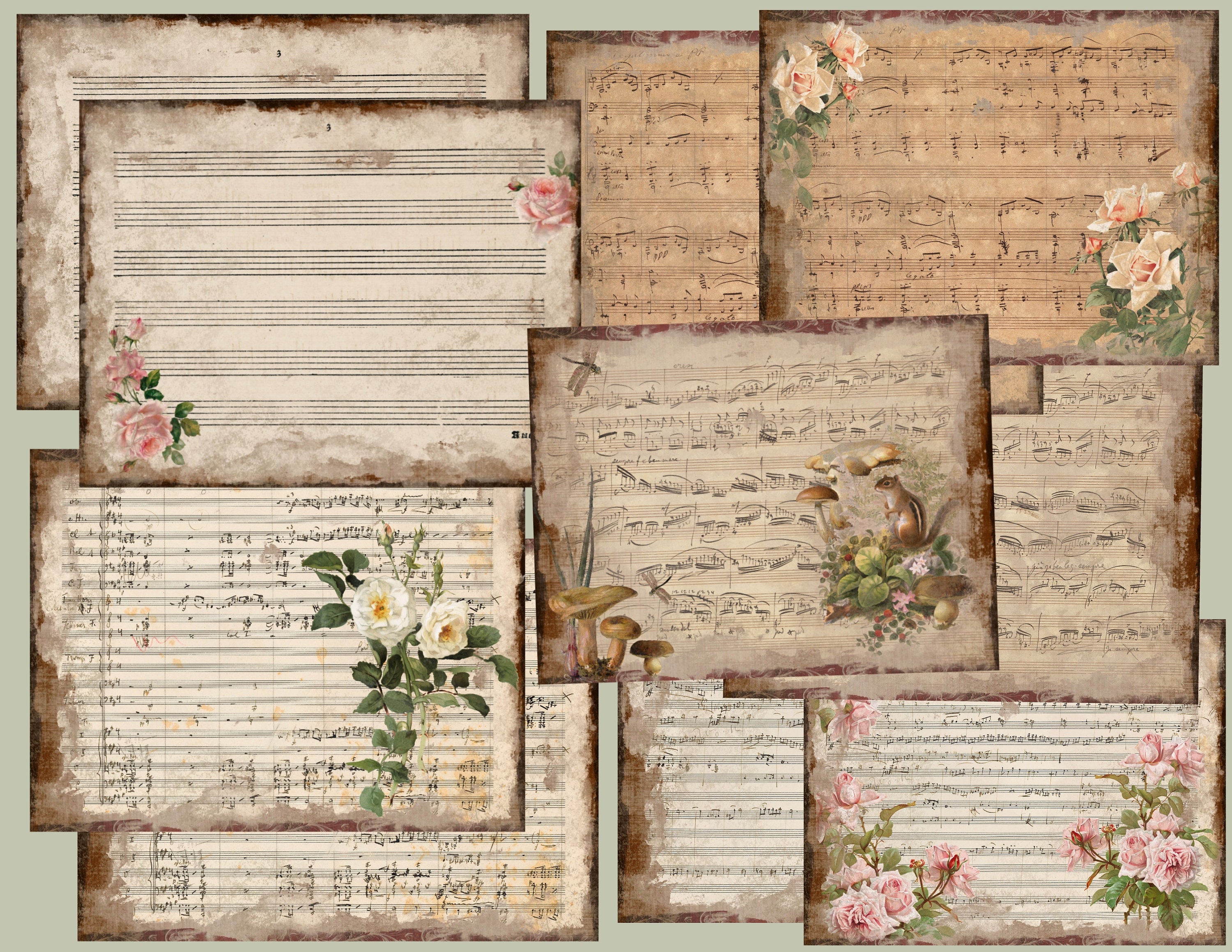 Vintage Music Sheets, Digital Download - Antique Papers - Printable for ...