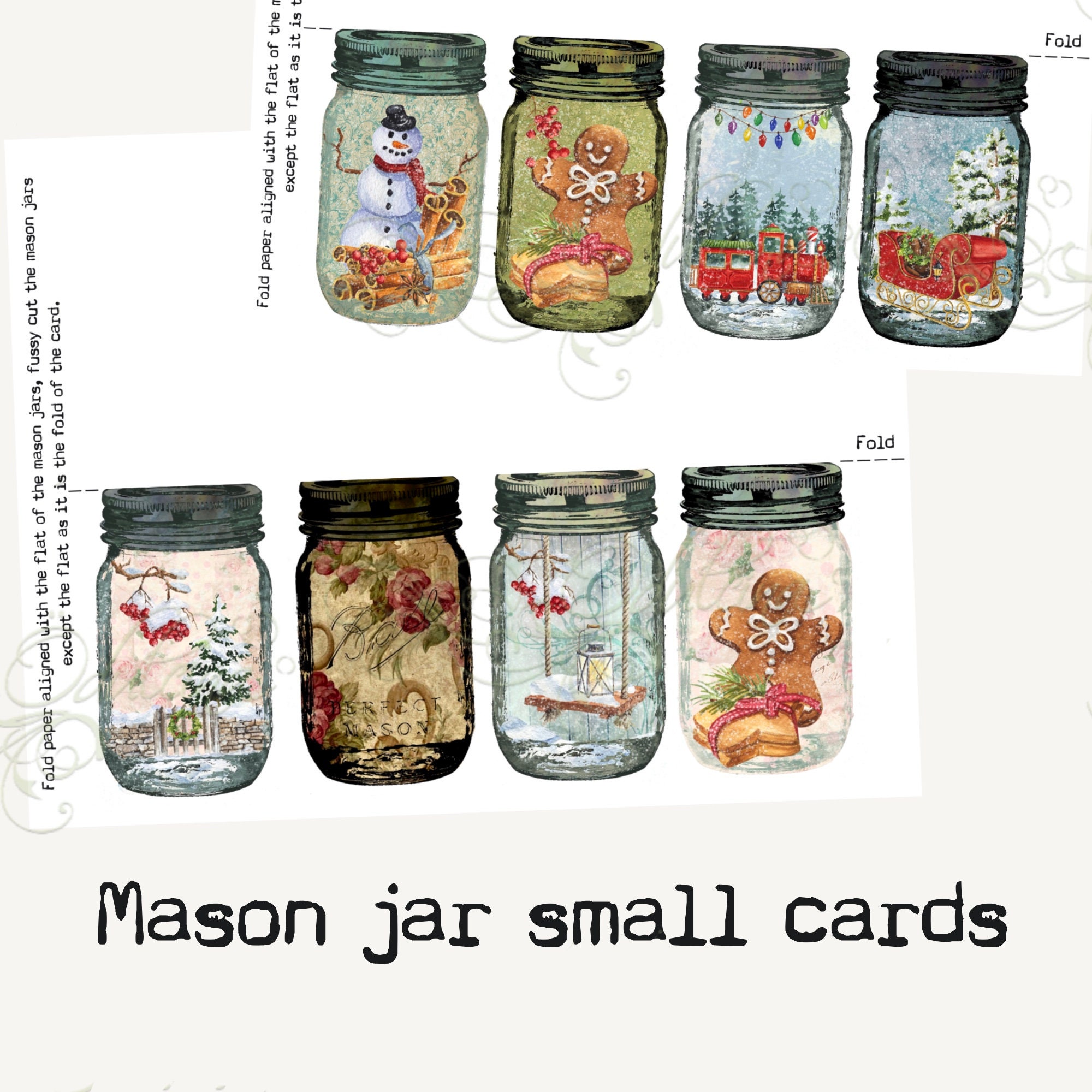Holiday Season Tags Printable Mason Jar Design Tag - Etsy