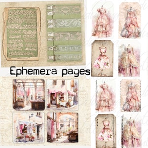 The Dress Maker Kit, Shabby Chic Style, Ephemera for Junk Journals ...