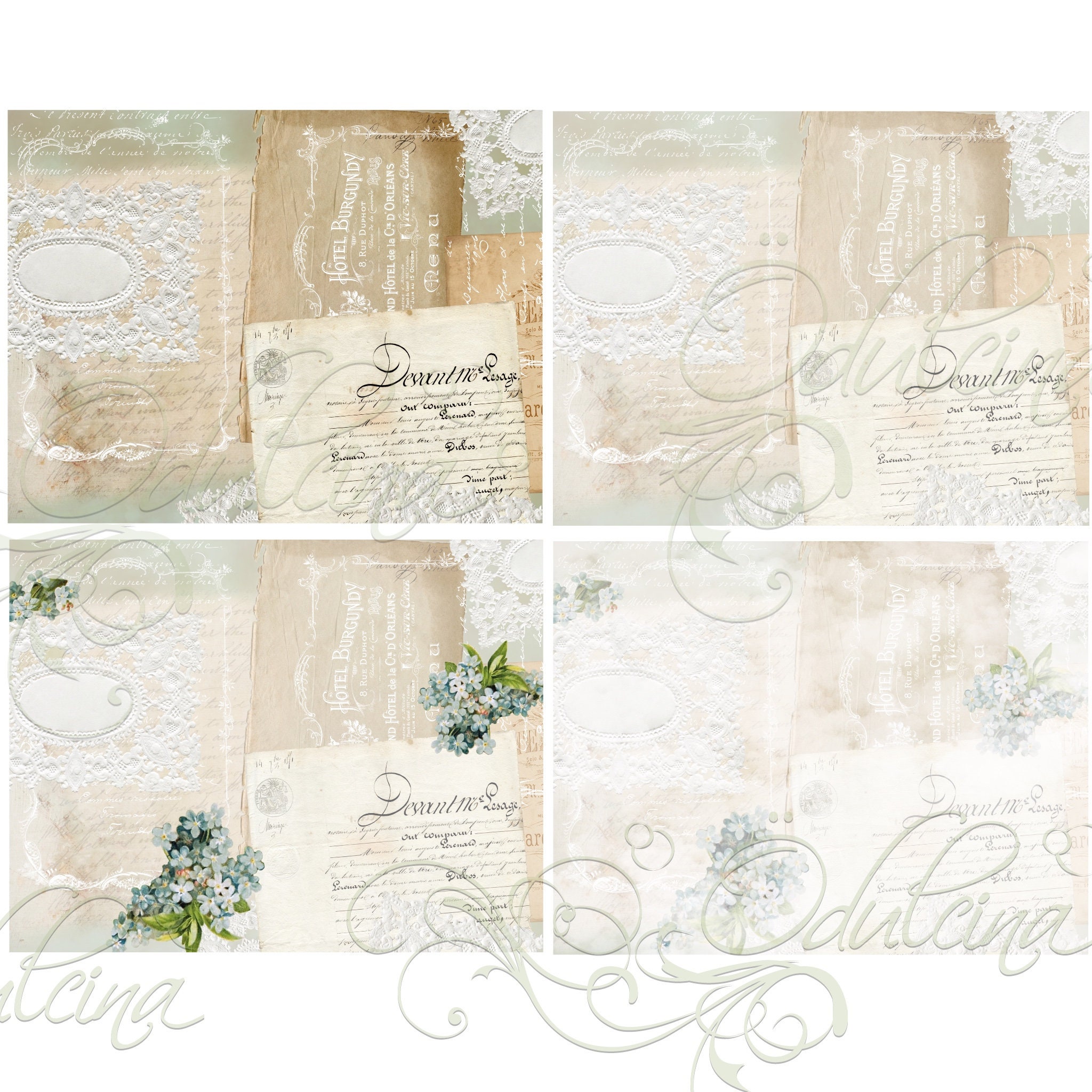 Forget Me Not Kit Digital Download Antique Papers - Etsy Canada