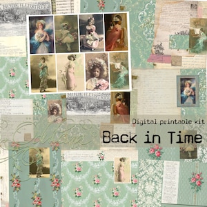 Back in Time Kit, Vintage Lady & Girl, Vintage Wallpaper - Antique ...