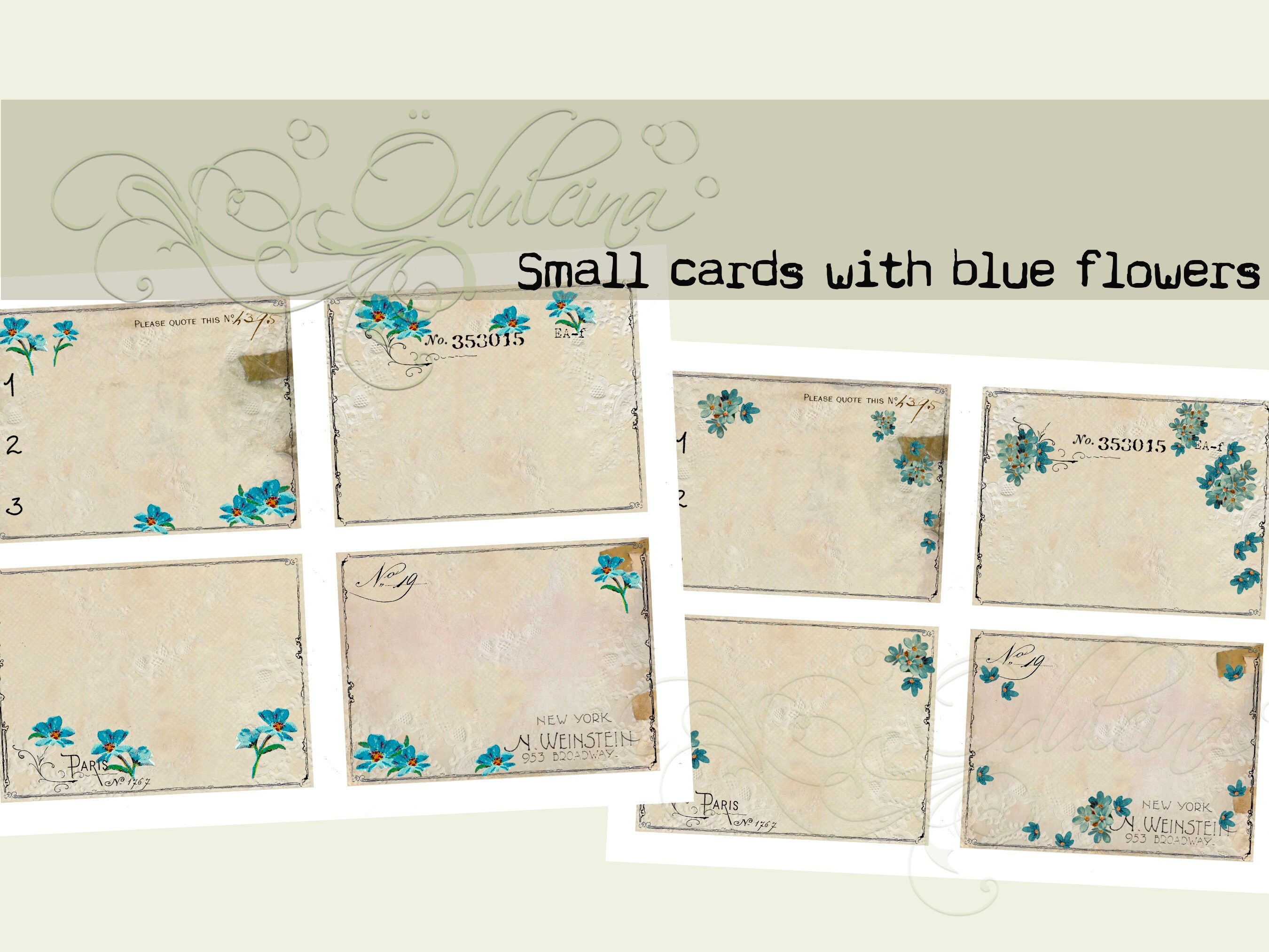 Sample & Inventory Cards Digital Set Printable for Junk - Etsy