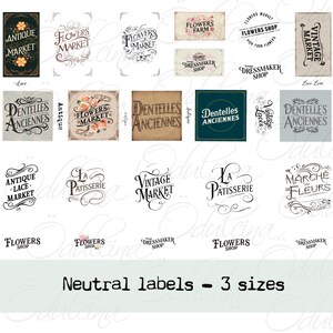 Labels in Pink & Neutral, Printable, for Junk Journal Ephemera Creation ...