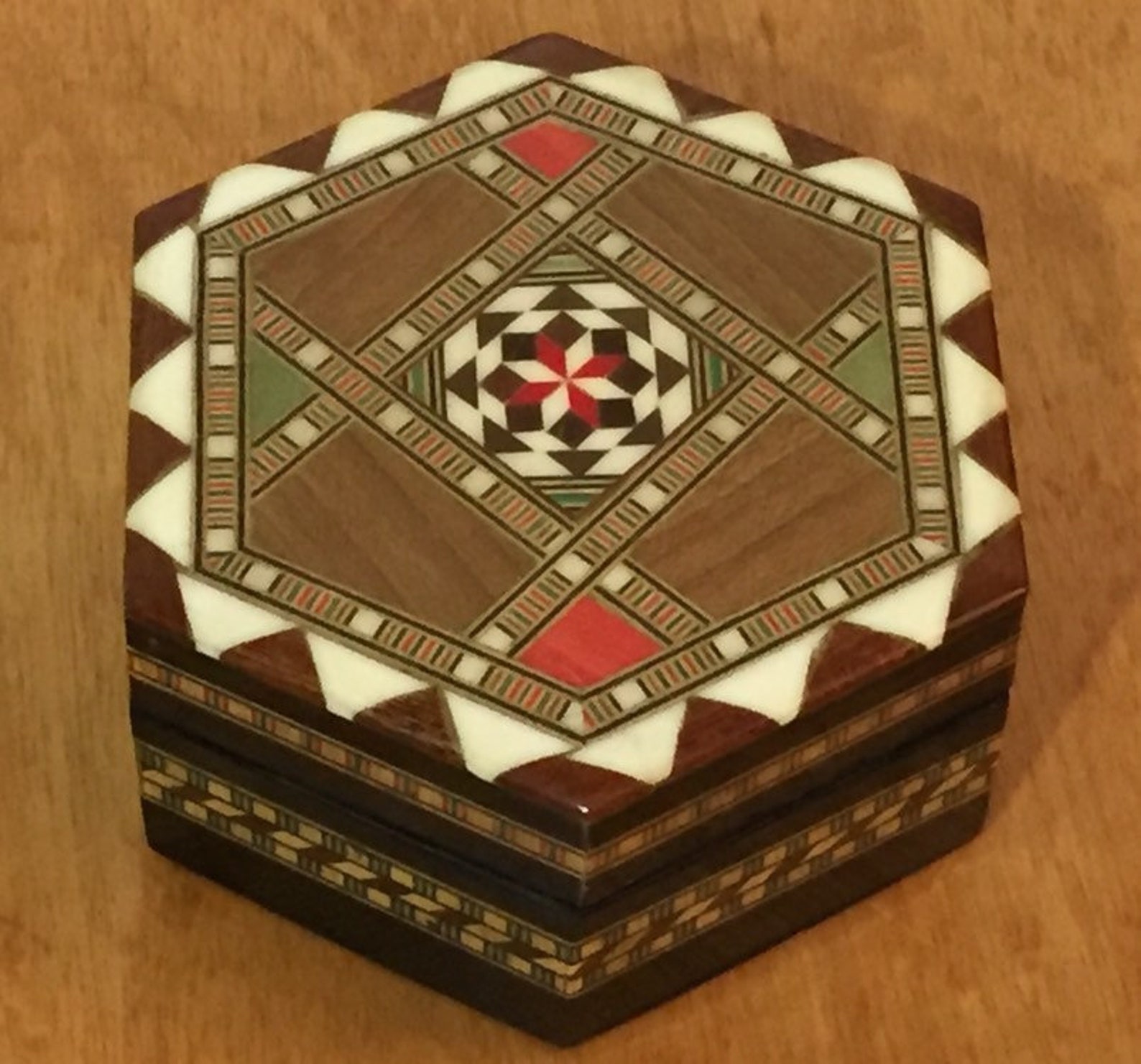 Inlay Wood Box Octagon Shape From Spain - Etsy