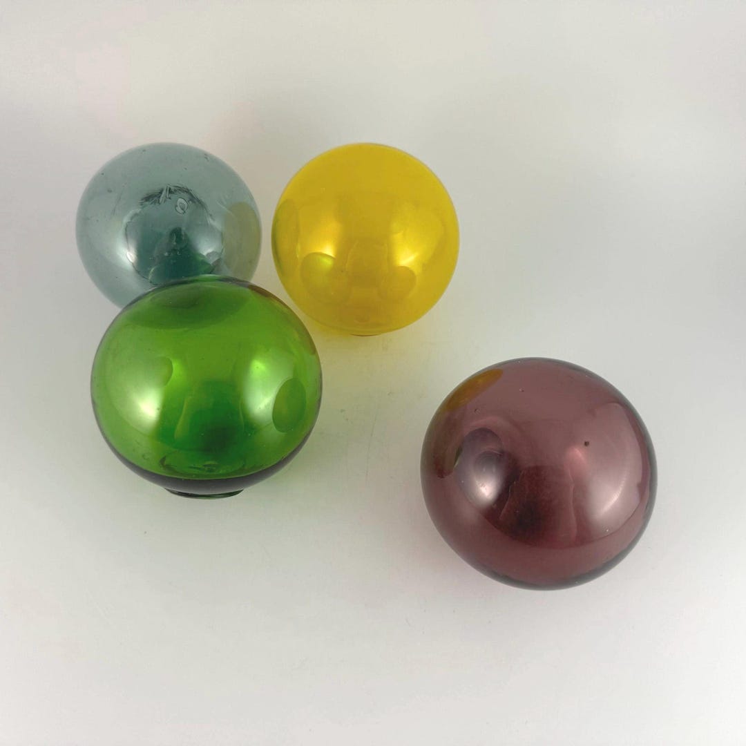 Japanese Glass Fishing Floater Multi Color Balls Set of 4 - Etsy