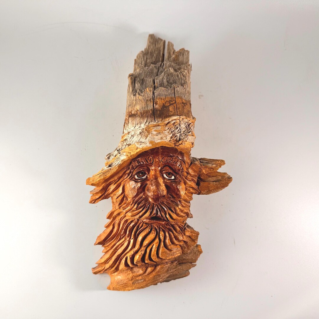 Carved Wood Spirit Face Wood Carving - Height is 9” - Etsy