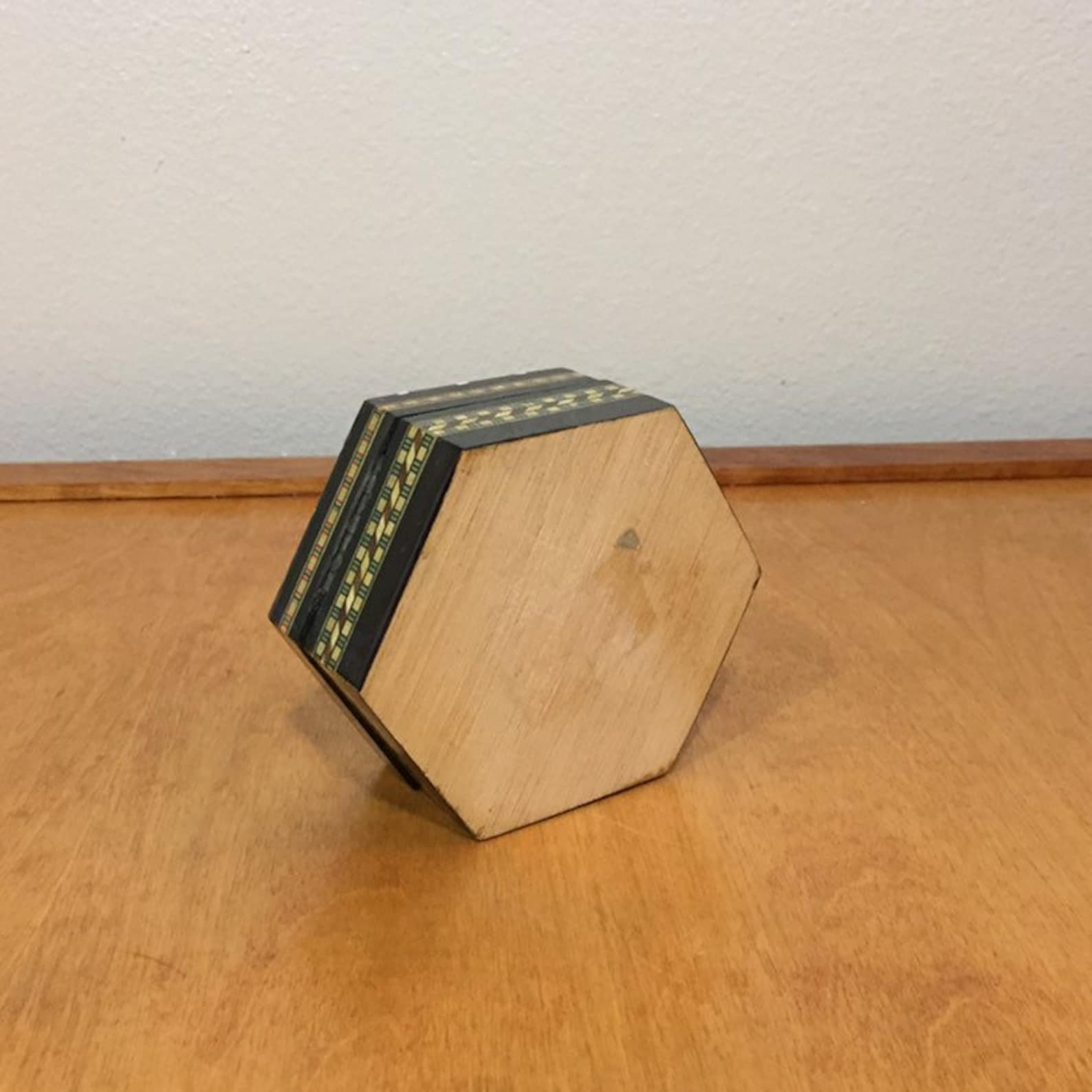 Inlay Wood Box Octagon Shape From Spain - Etsy
