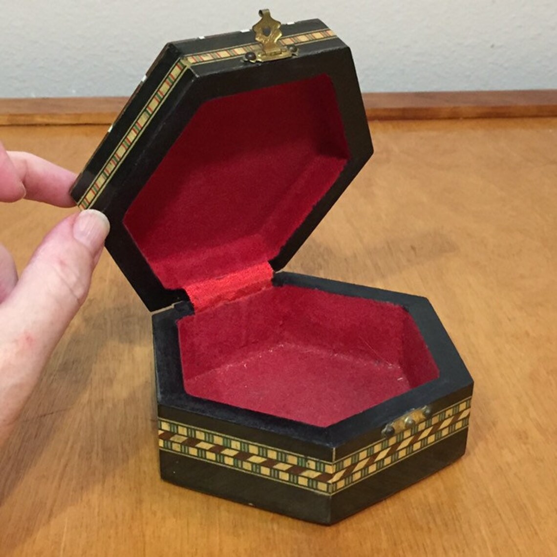 Inlay Wood Box Octagon Shape From Spain - Etsy