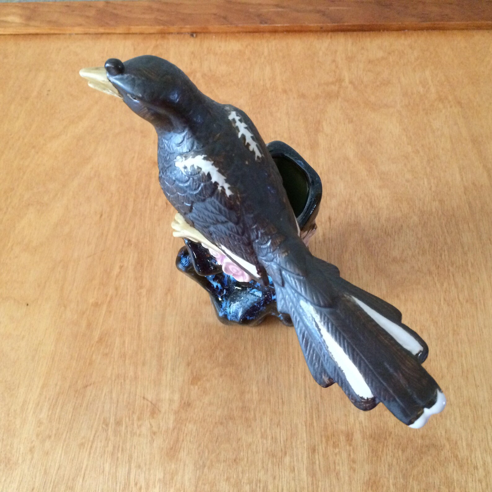 Chinese Mudmen Bird Vase Mockingbird and Cherry Blossom - Etsy