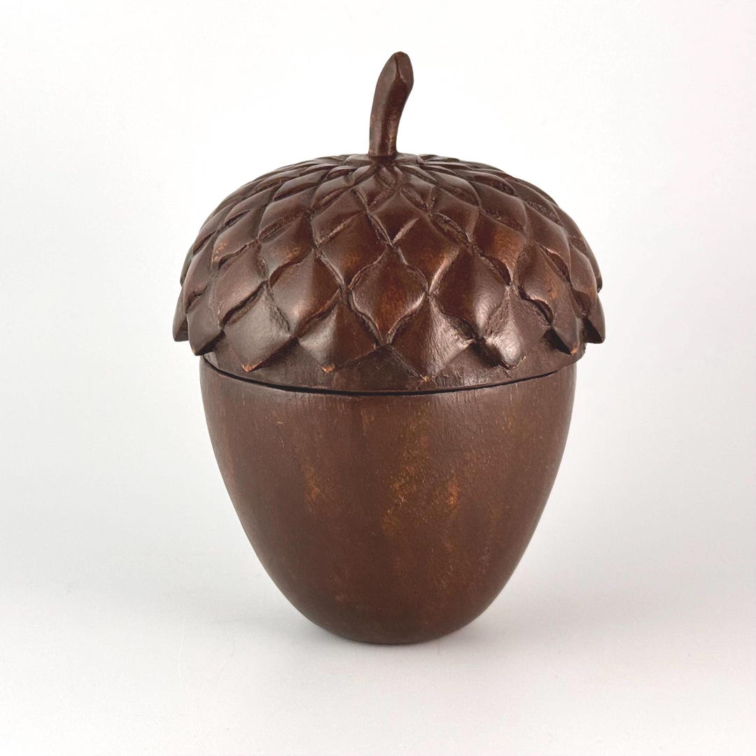 Wood Acorn Box Acorn Trinket Box - Etsy