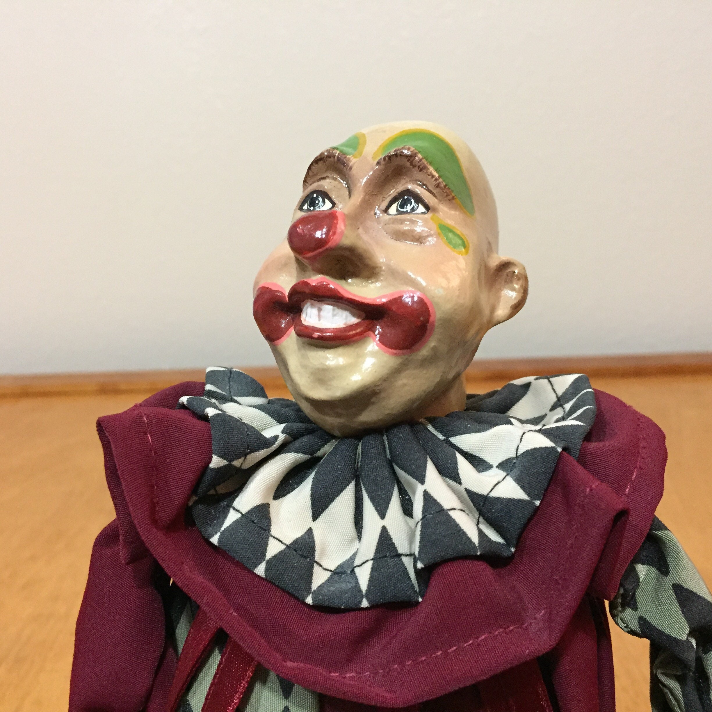 Clown Art Doll Clay Sculptured Clown Face With Cloth Body - Etsy UK