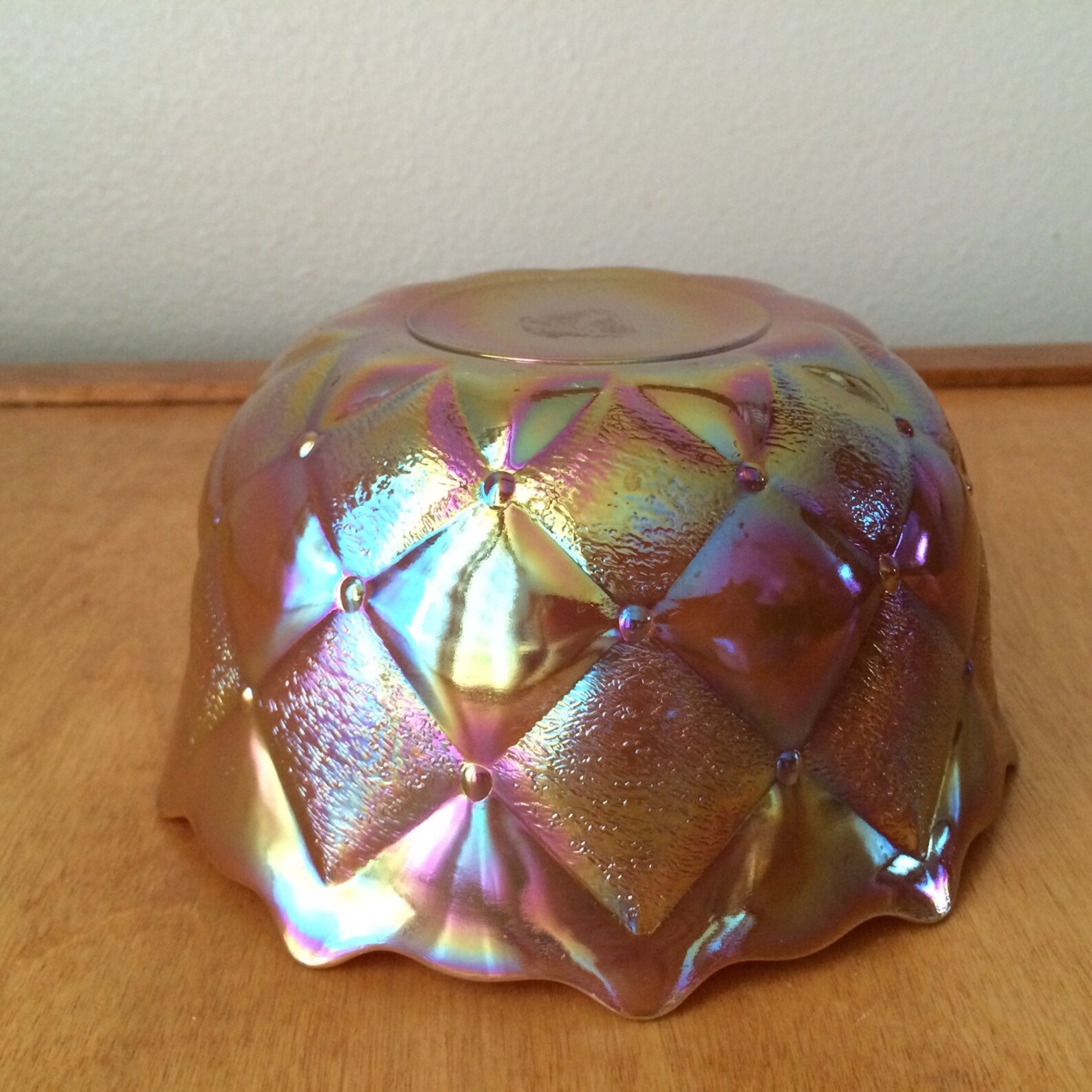 1950's Glass Bowl With Diamond Pattern Brown Lustreware - Etsy