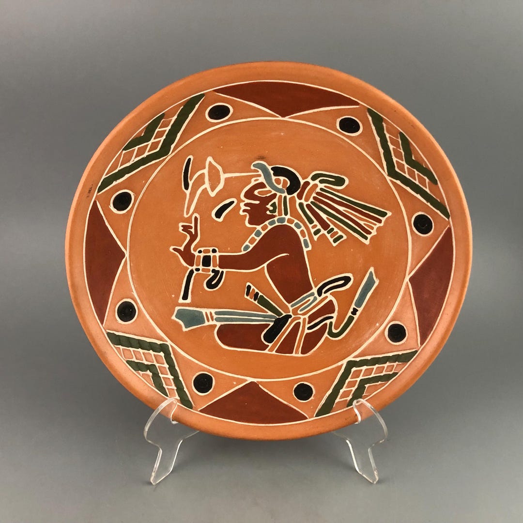 Terra Cotta Clay Aztec Dish From Mexico 8 Ancient Mexico God - Etsy