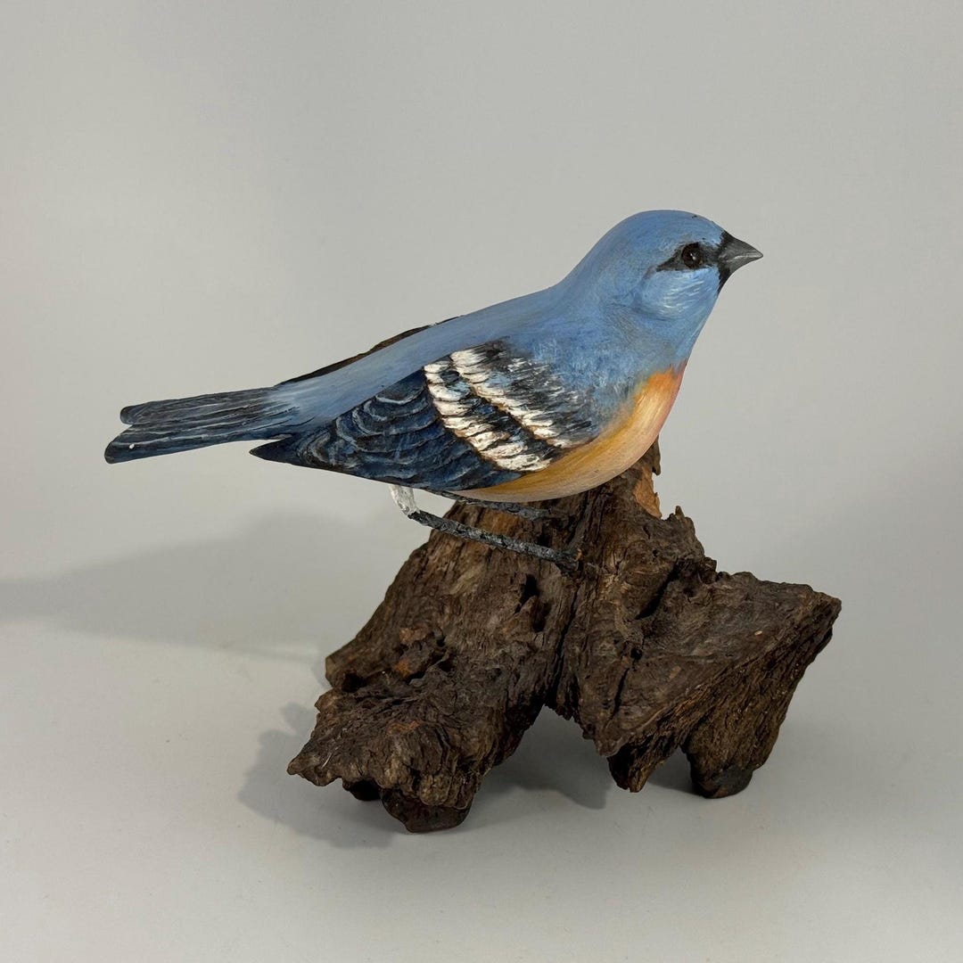 Blue Bird Figurine Carved and Painted by Dayberger - Etsy