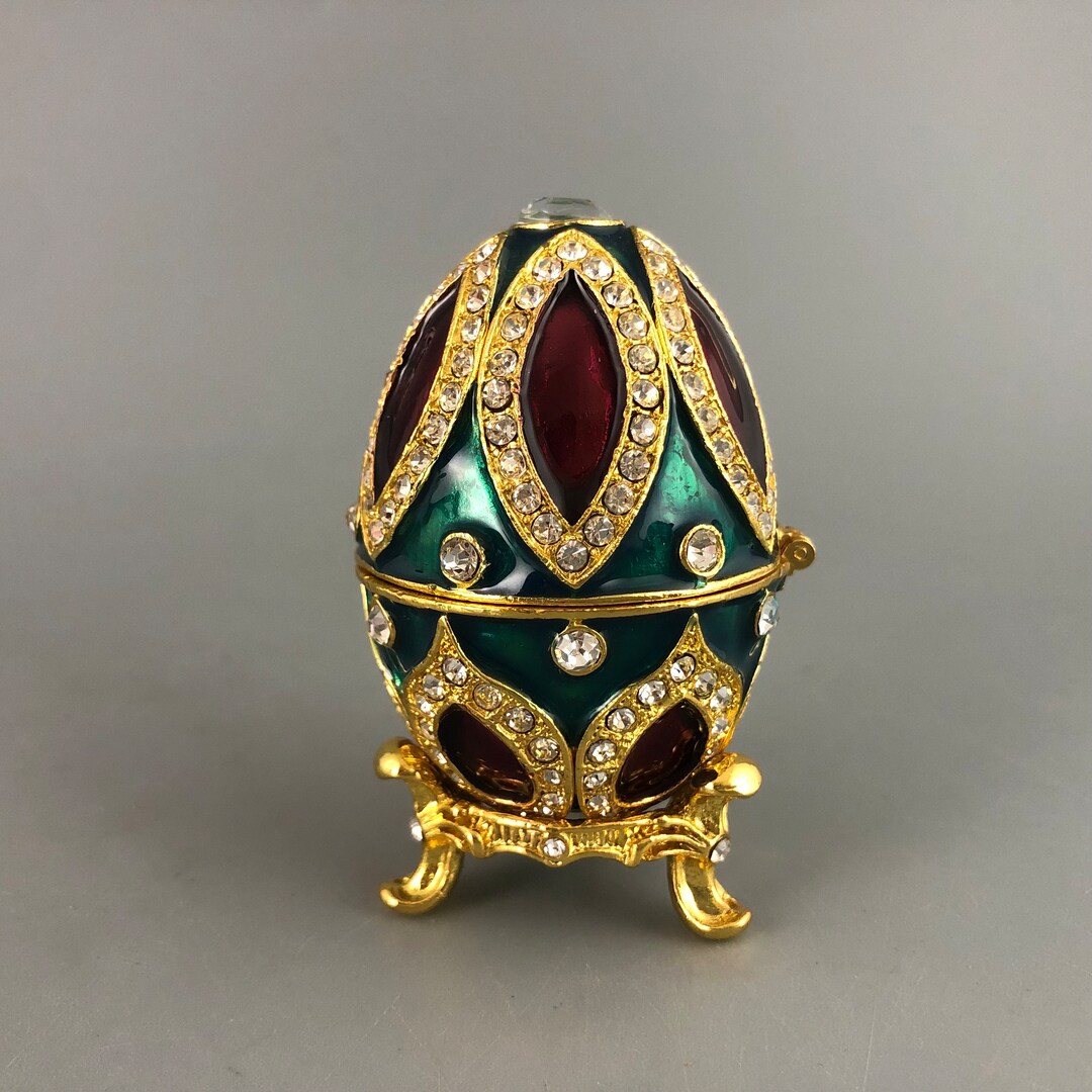 Stauer Enamel Egg Jewel Box With Crystals - Etsy