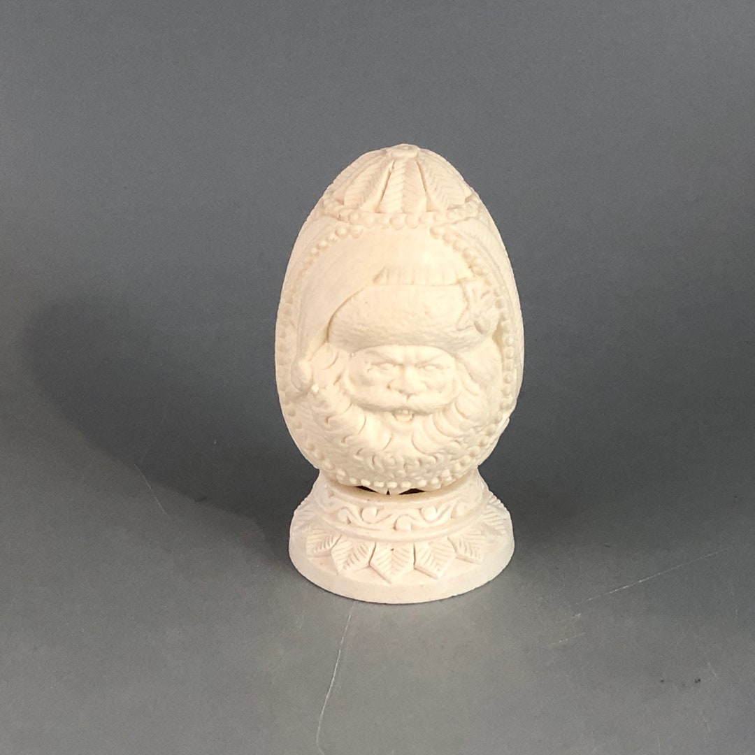 Meerschaum Carved Santa Egg With Stand From Turkey - Etsy