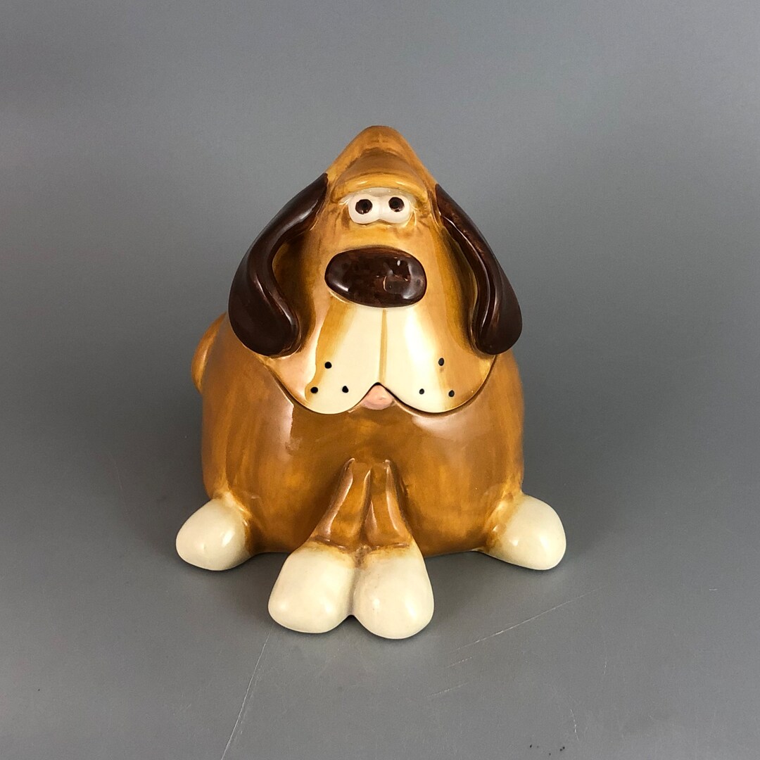 Ceramic Dog Trinket Box - Dog Shaped Box by Russ Berrie Signed Douglas ...