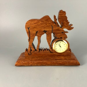 Wood Moose Clock Scroll Saw Art - Etsy