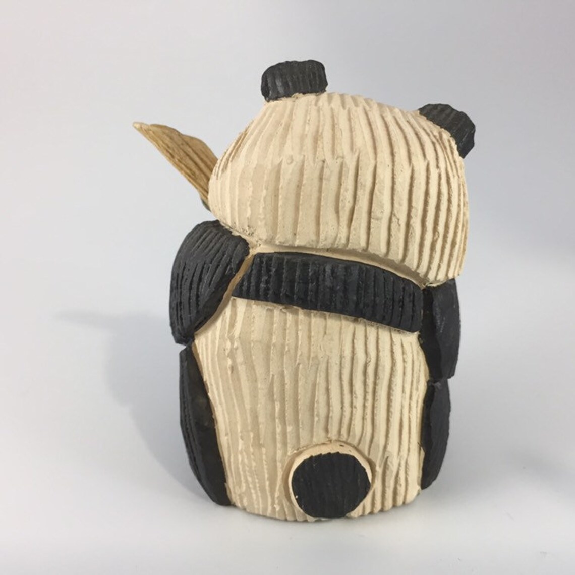 Clay Sculpture Panda Bear Figurine With Enamel Accents From Rinconada ...