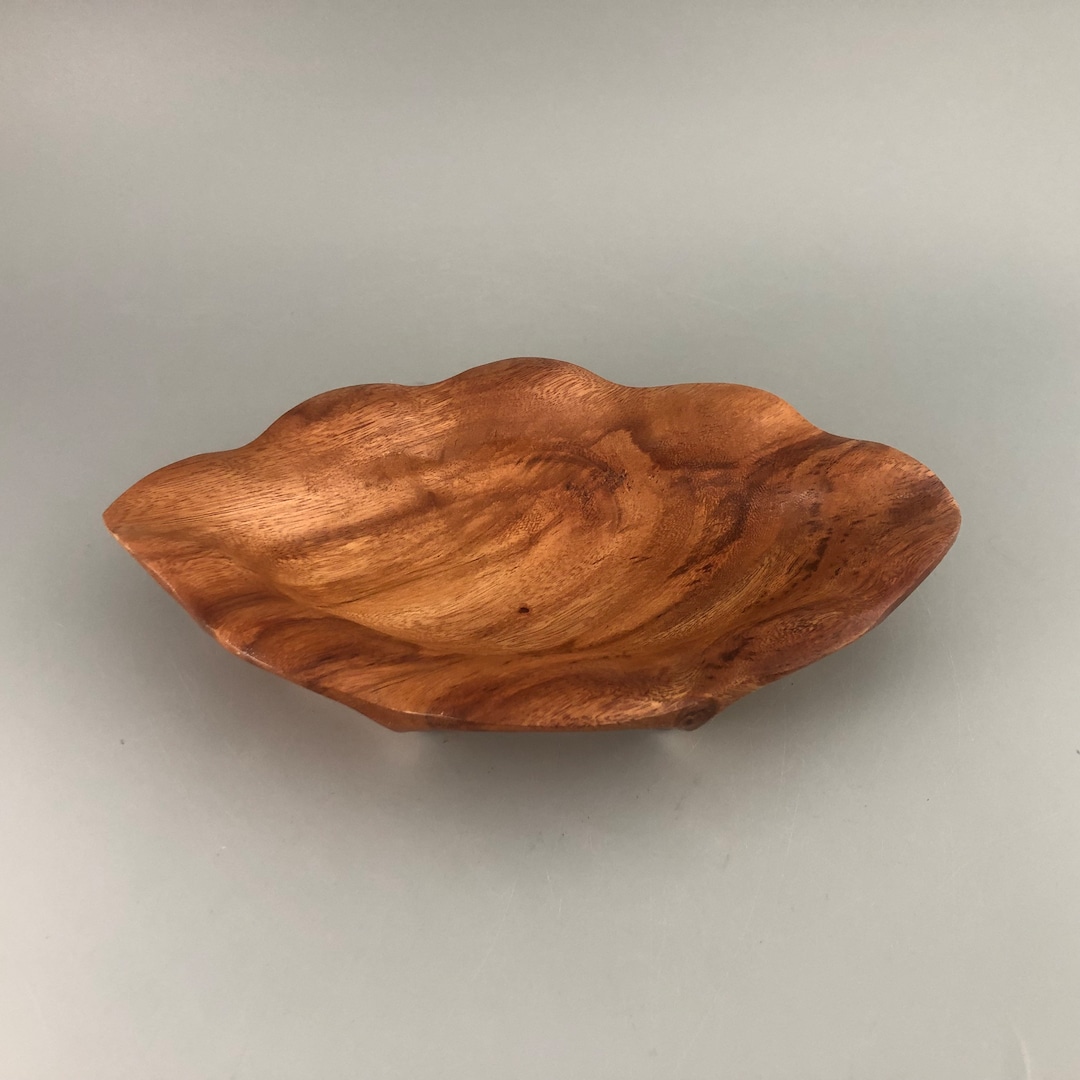 Leaf Shaped Wood Bowl From Indonesia - Etsy